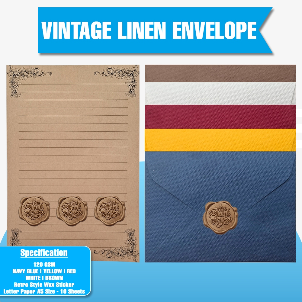 Vintage Linen Envelopes Retro Textured Envelope Romantic Pure Color ...