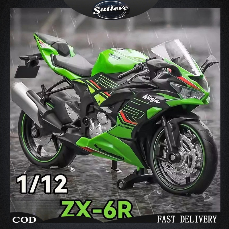 (COD)1:12 Scale Kawasaki ZX-6R Alloy Motorcycle Model Diecast Kids ...