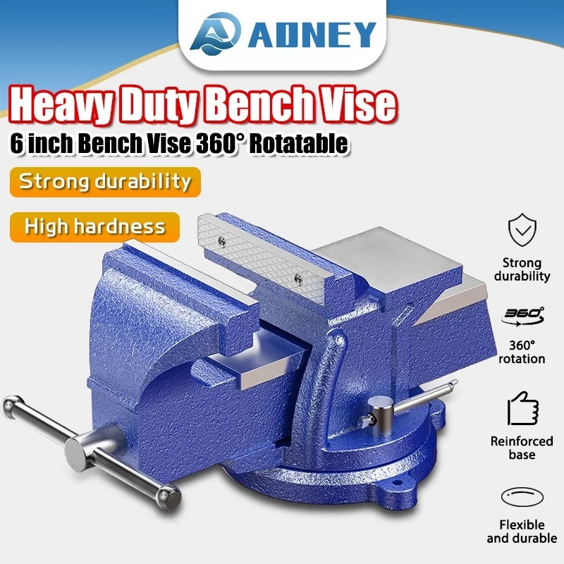 3''/4"/5"/ 6" Bench Vise Heavy Duty With Anvil Clamp Tool 360° Rotating Cast Iron Bench Vise ...