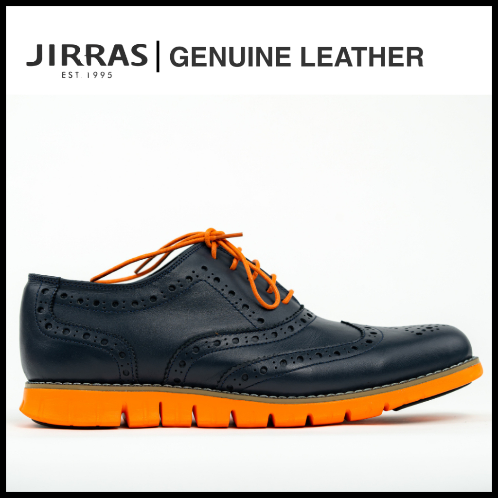 JIRRAS Men Wingtip Oxford Shoes Orange Sole Solomon | Shopee Philippines