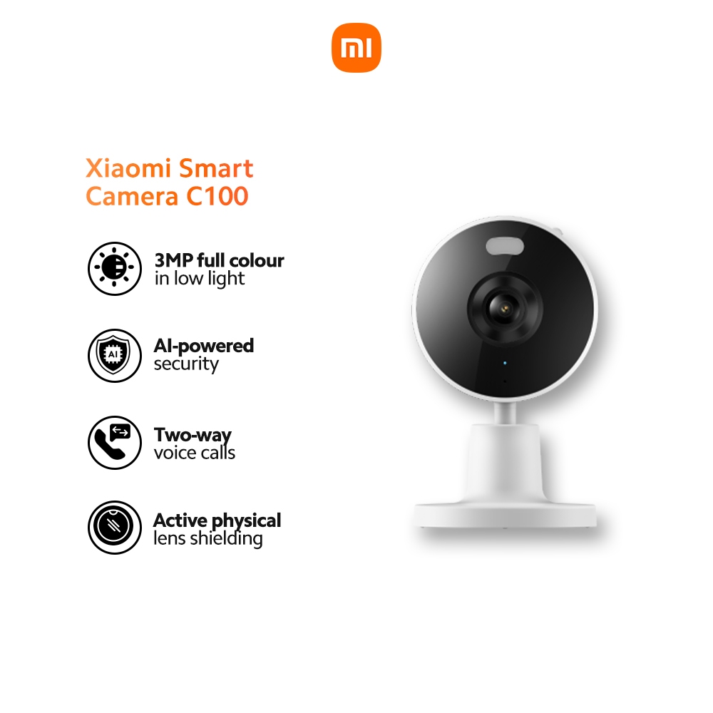 Xiaomi Smart Camera C100 3MP full colour in low light Indoor Smart ...