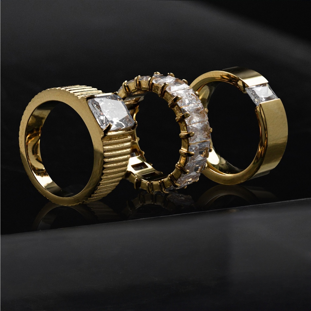 Burvon Clash Collection Rings (Matching Elegant Jewelry) | Shopee ...