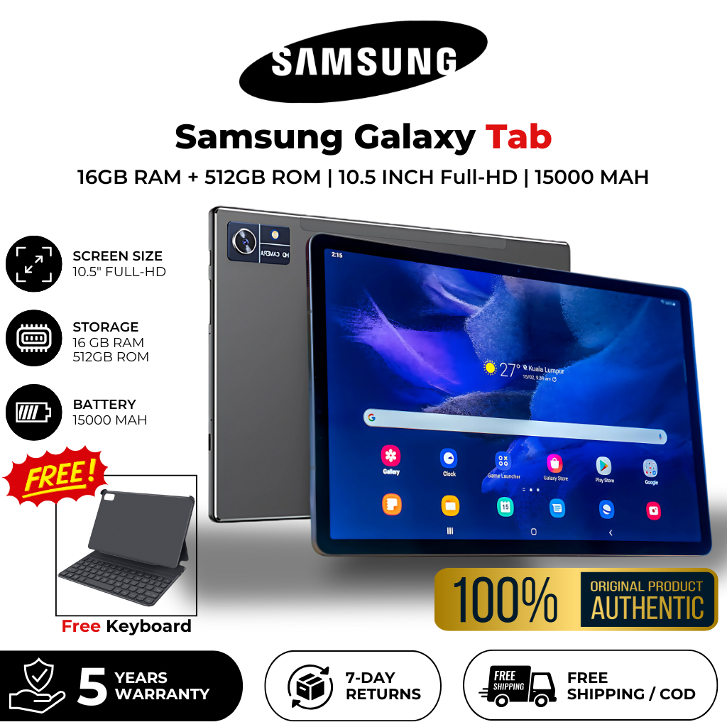 𝗦𝗮𝗺𝘀𝘂𝗻𝗴 Galaxy 4G Tab | 10.5” Android Tablet | 16GB RAM + 512GB ROM ...