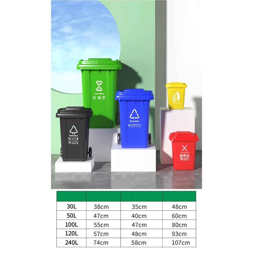 MULTI-COLOR TRASH BIN, HEAVY DUTY TRASH BIN 100L, 120L, 240L ...