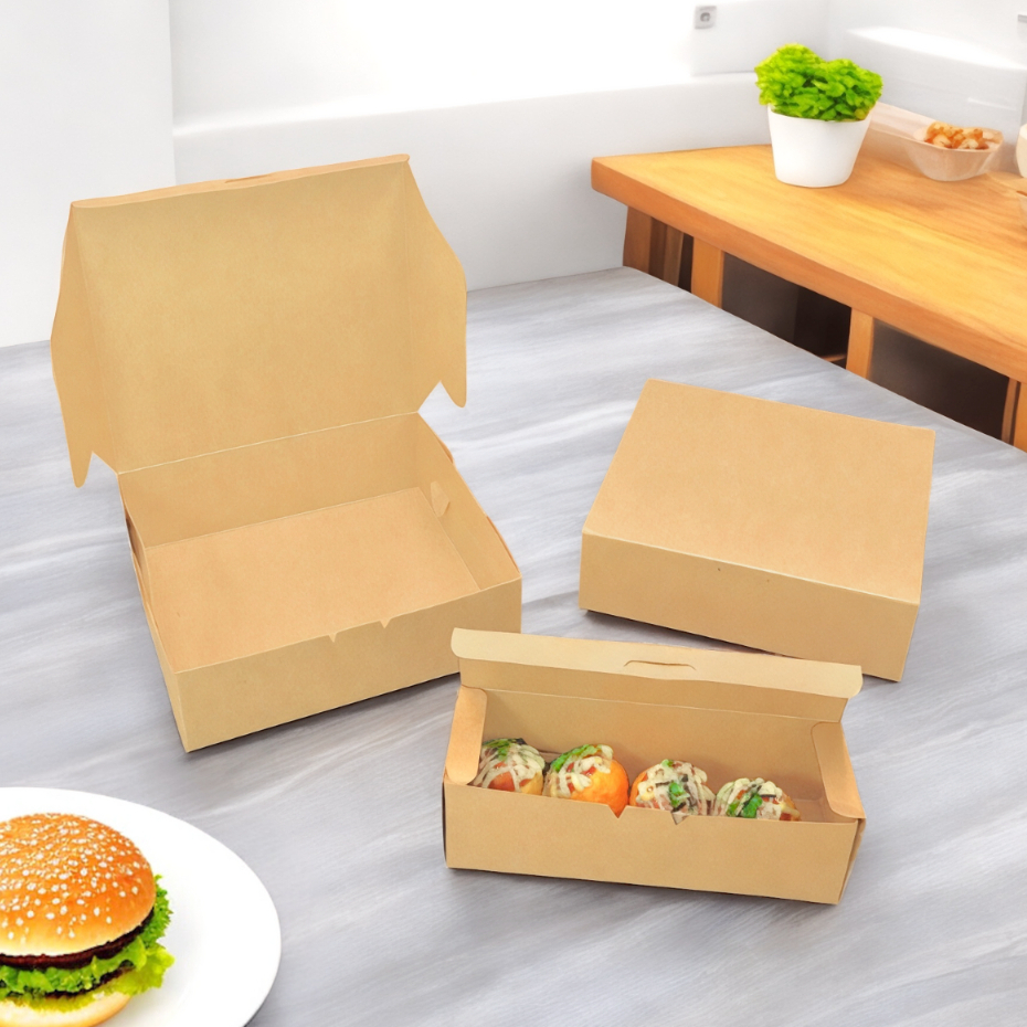 50PCS Takoyaki Box Small Plain Kraft Take Out Box Big | Shopee Philippines
