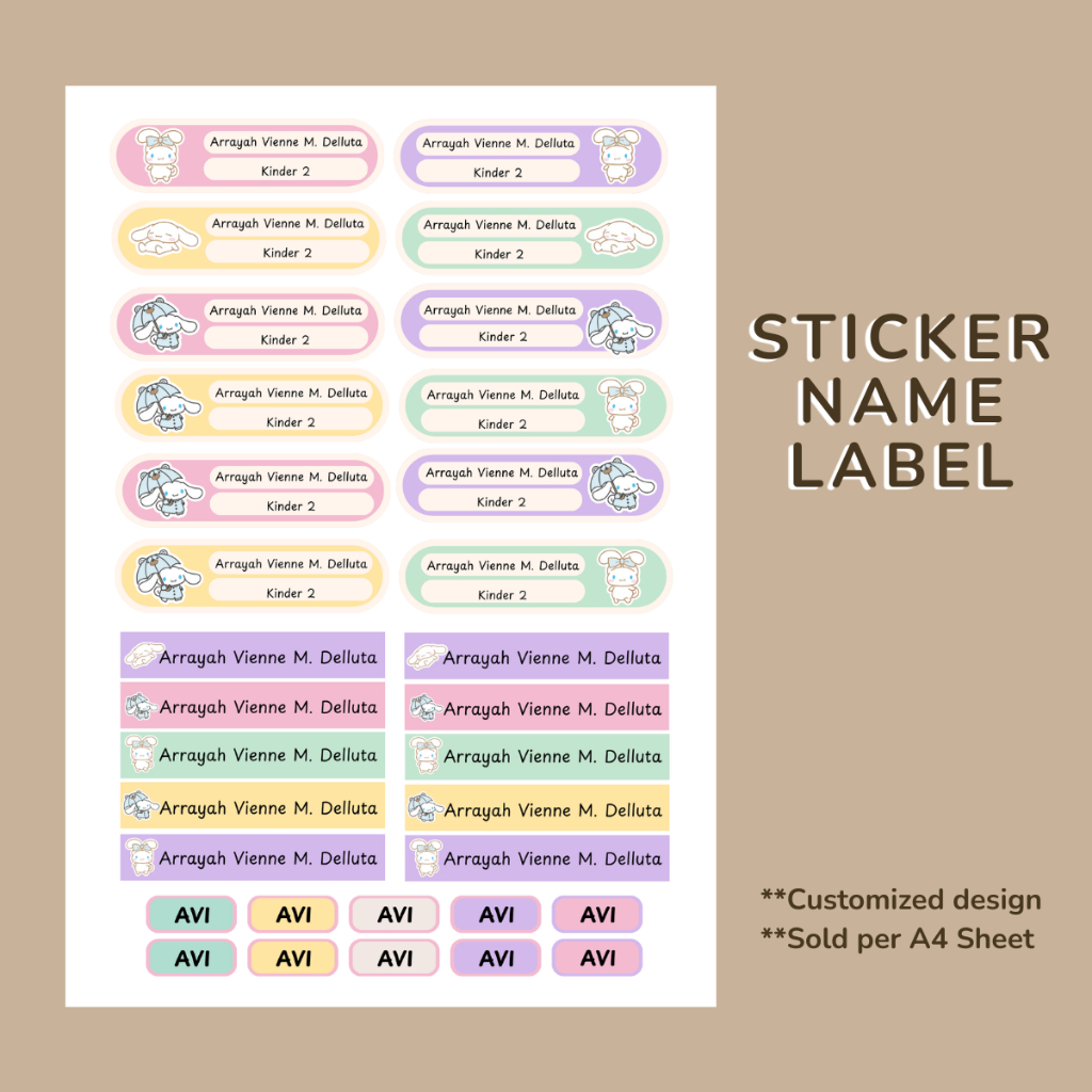 Customized Sticker Name Label | Shopee Philippines
