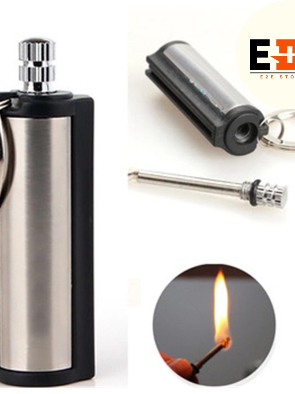 E2E Outdoor Flint Camping Fire Starter Rod - Water Proof Spark with ...