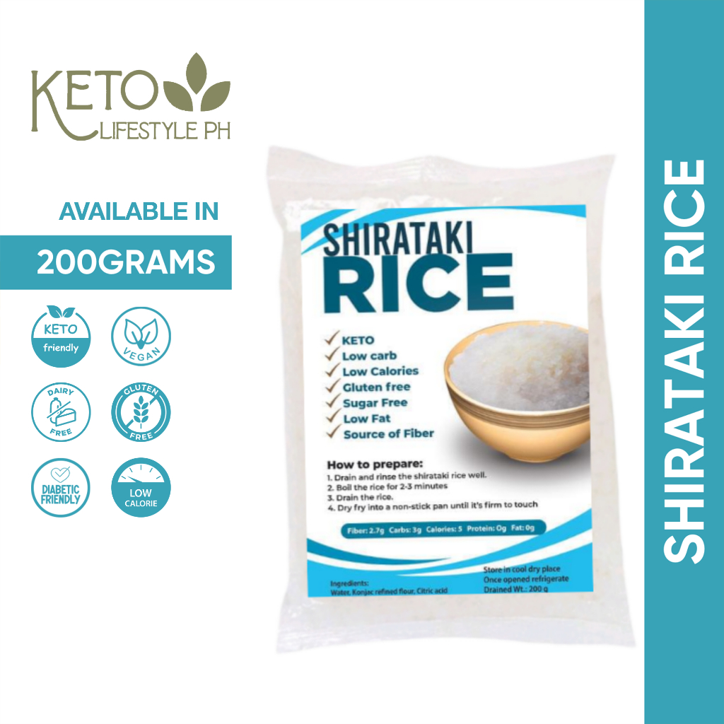 Shirataki Rice 200grams wet (KETO/Zero Carb/Zero Calorie/Weight & Fat ...