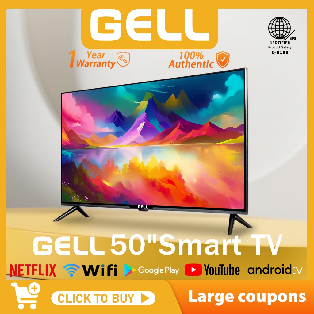 Gell TV 50 Inch Smart TV 50 Inch Smart TV Android LED TV FHD Promo ...