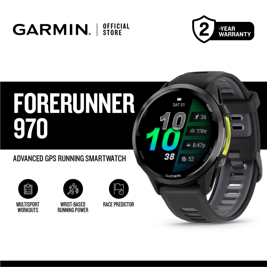Garmin Forerunner 970, Running Fitness, GPS Wifi Smartwatch, for ...