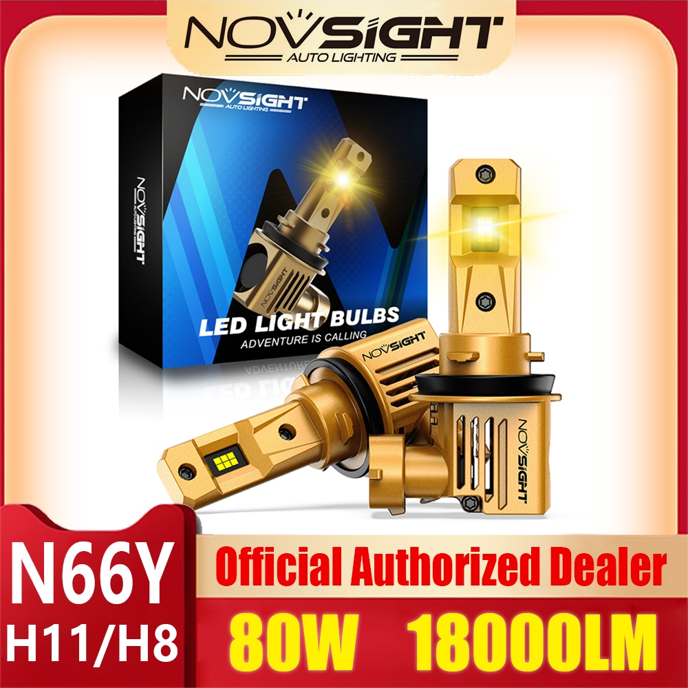 Novsight N66Y Fog lights 80W 18000LM H11 high low beam LED headlight ...