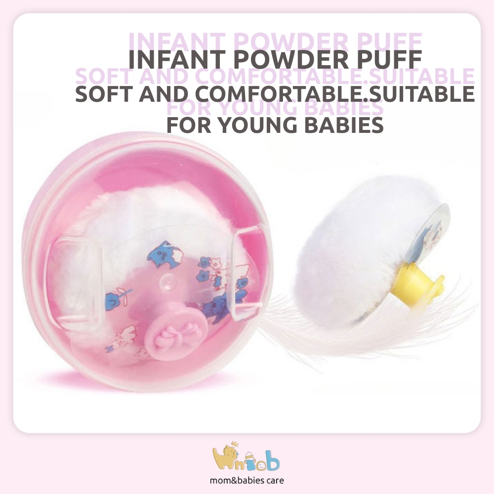 Hntob Infant Powder Puff Case Round Baby Soft Face Body Cosmetic Empty ...