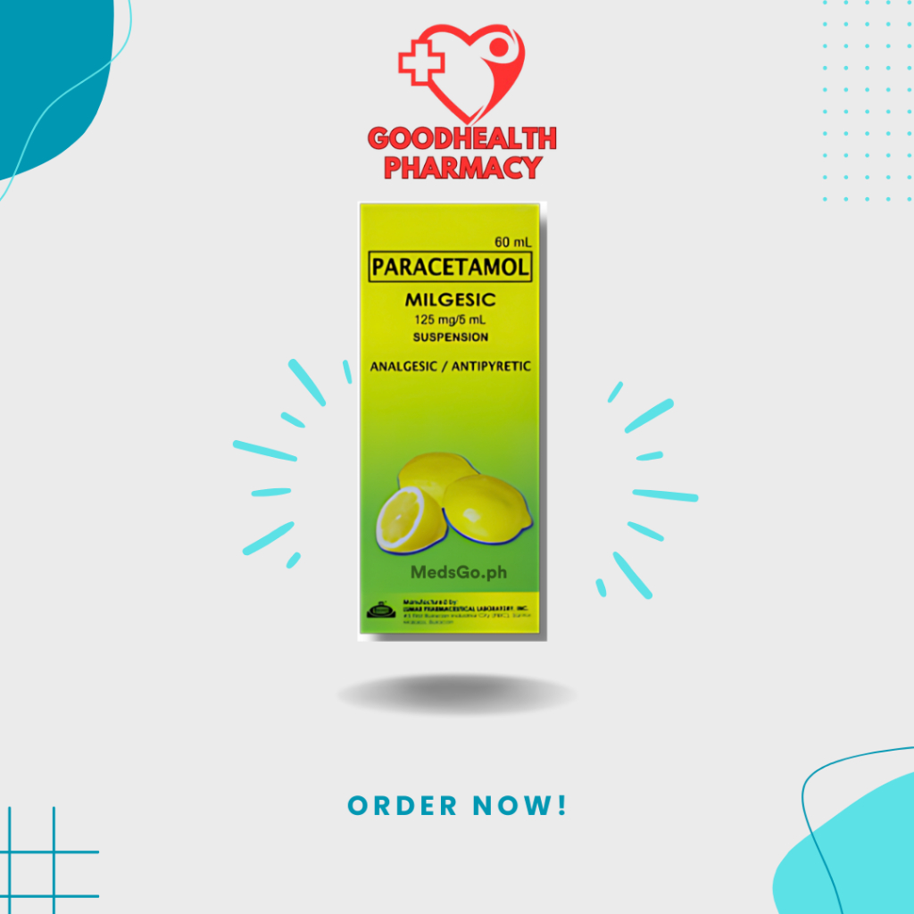 MILGESIC Paracetamol 125mg / 5mL Suspension 60mL Lemon | Shopee Philippines