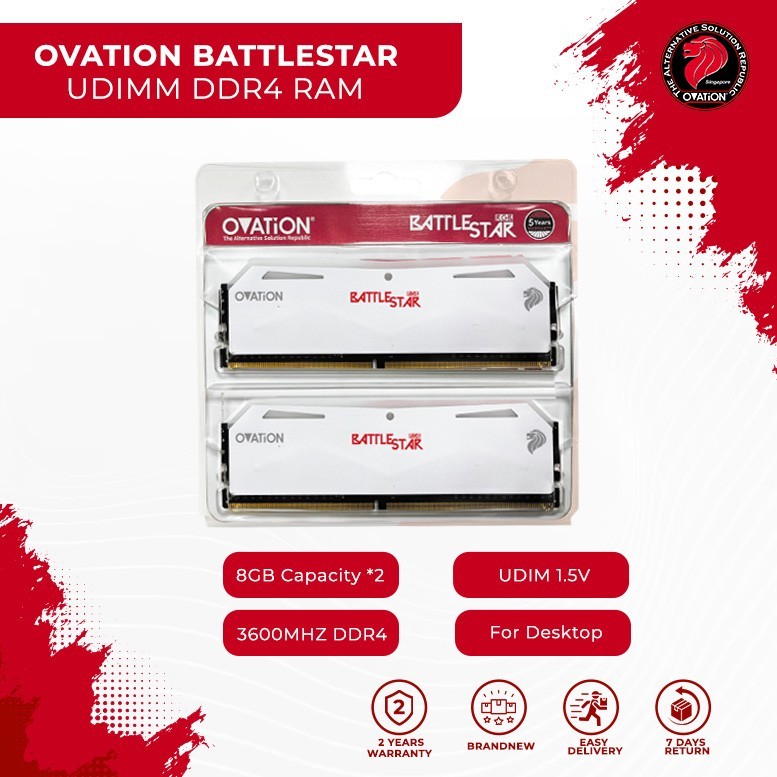 OVATION RAM BATTLESTAR UDIM DDR4 HEAT SINK RGB 2666/3200/3600 MHZ ...