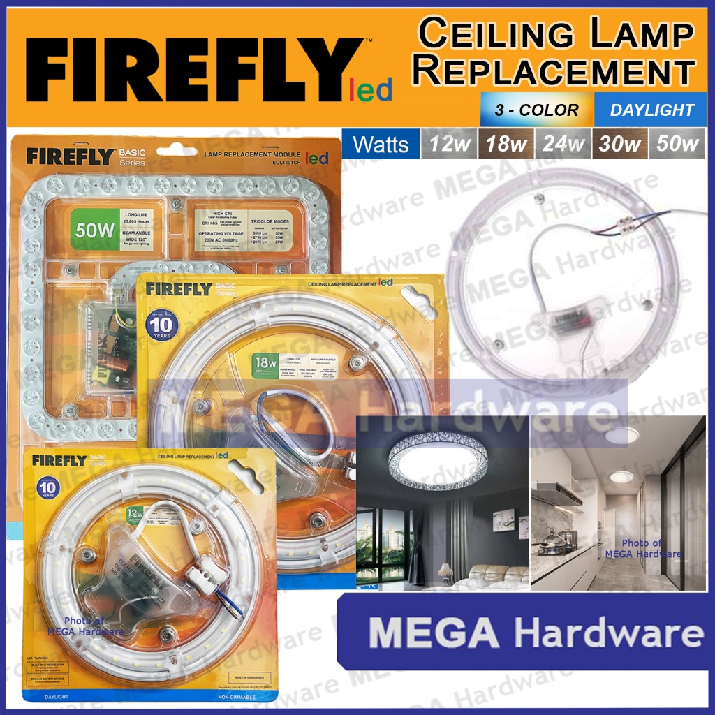 Firefly LED Round Circular/Square Ceiling Lamp Replacement (12W, 18W ...