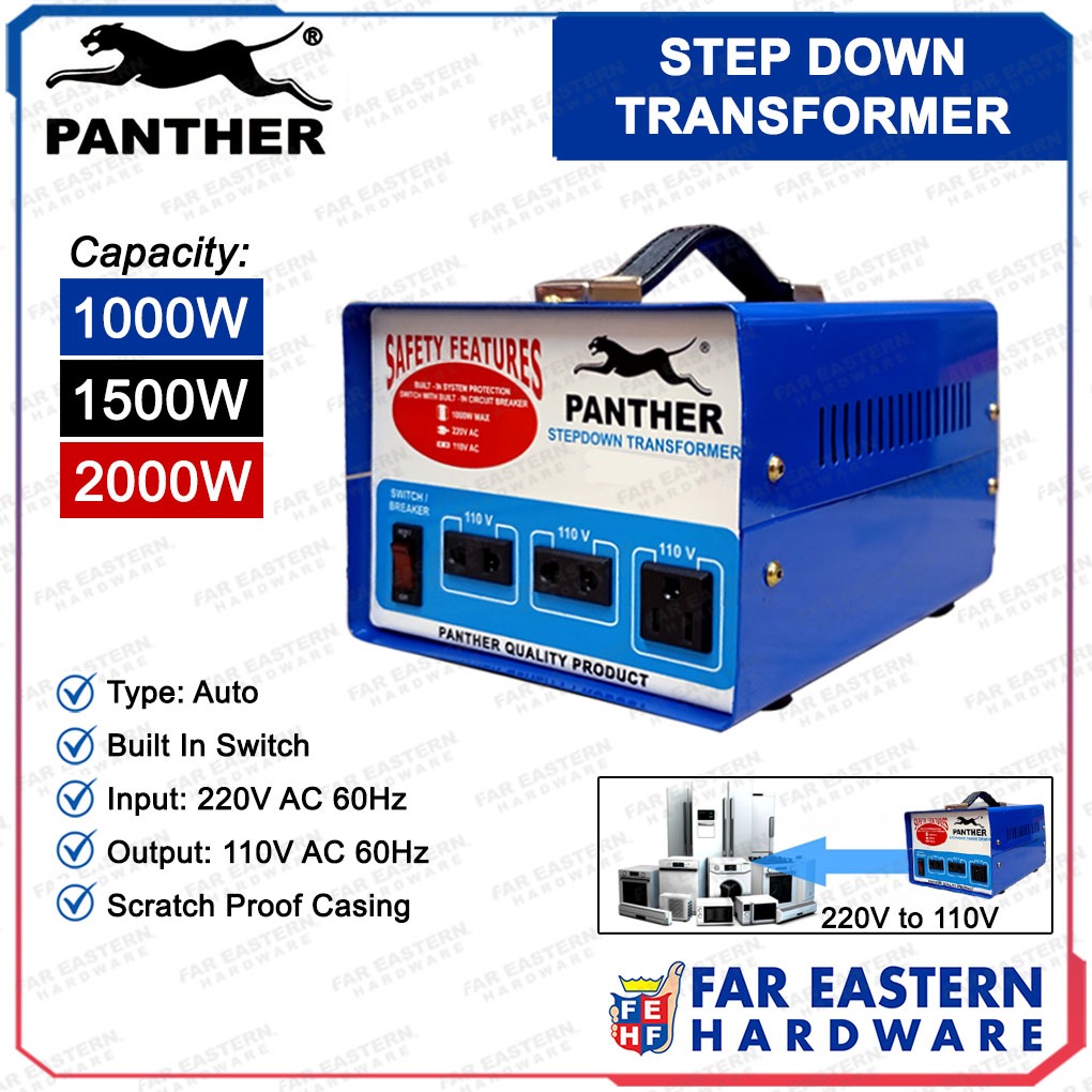 PANTHER Step Down Transformer PT Series 1000W | 1500W | 2000W | Shopee Philippines