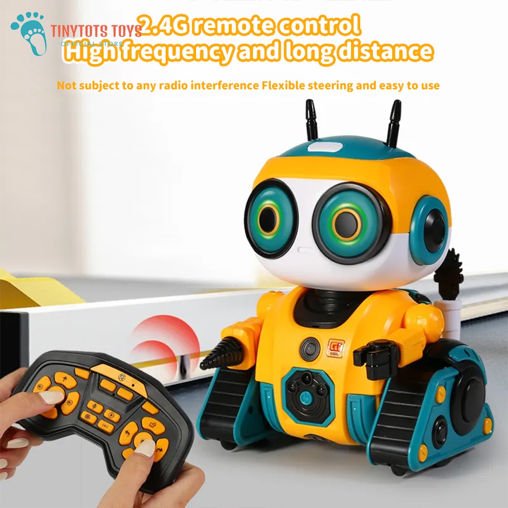 TinyTots 2.4GHz Remote Control Robot Rechargeable RC Robots Toys For ...