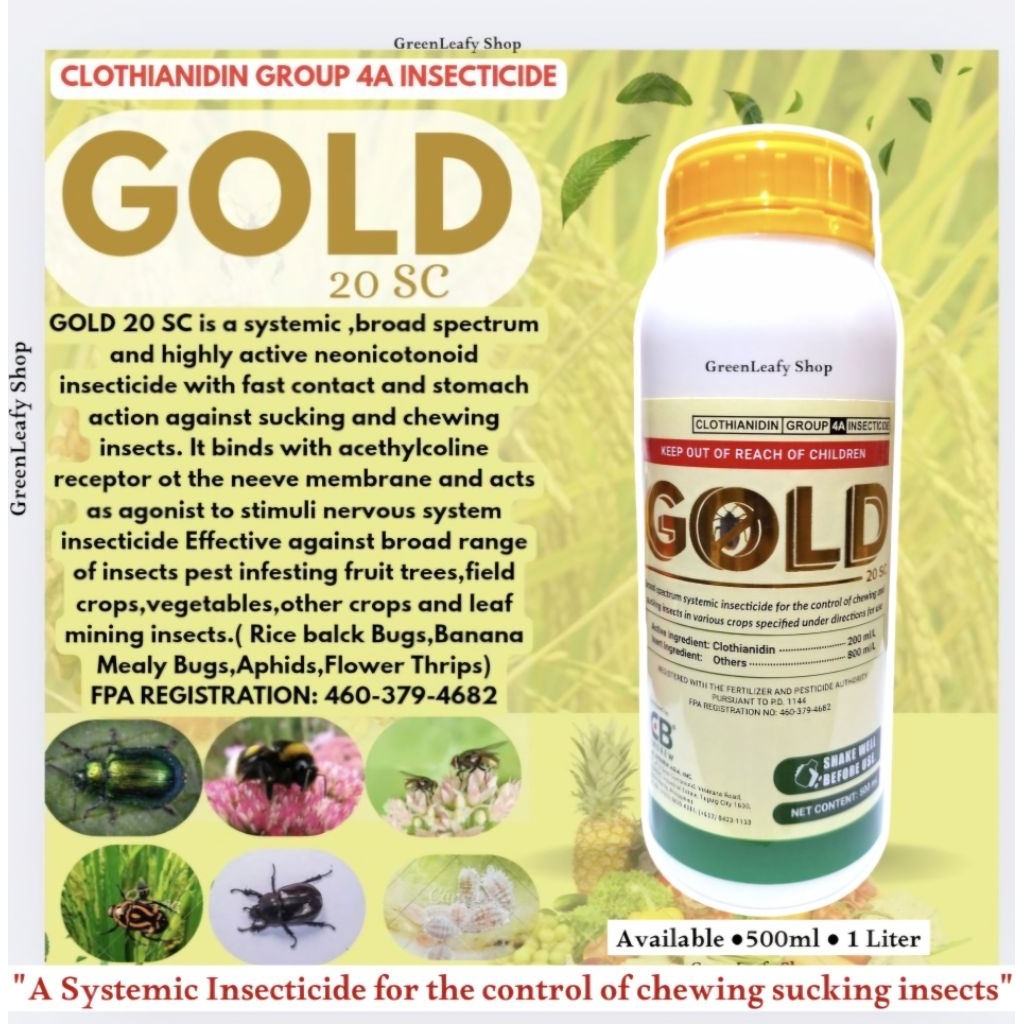 GOLD 20 SC Chlothianidin Super Effective Systemic Insecticide/ Mango ...