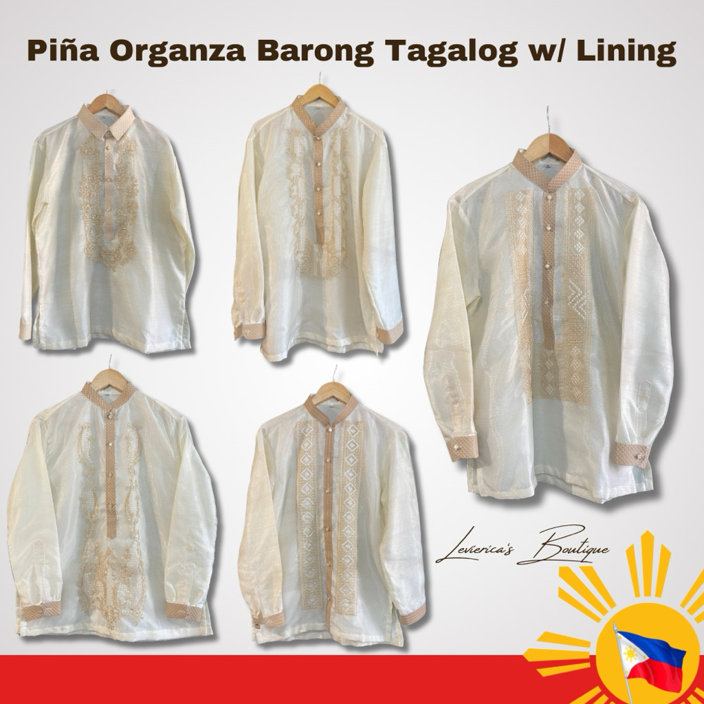 Piña Organza Barong Tagalog with Lining | Shopee Philippines