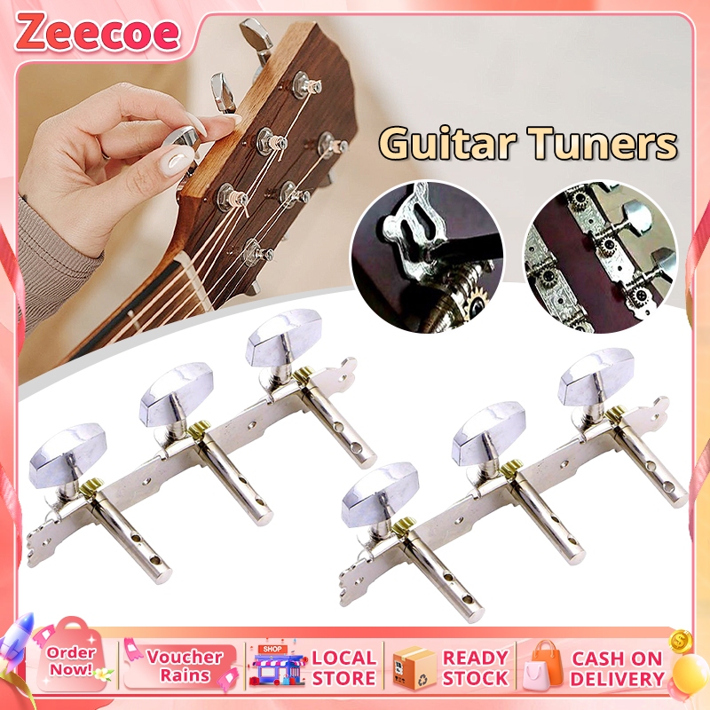 Guitar Tuning Pegs Machine Heads Metal Chrome Tuners for Acoustic ...