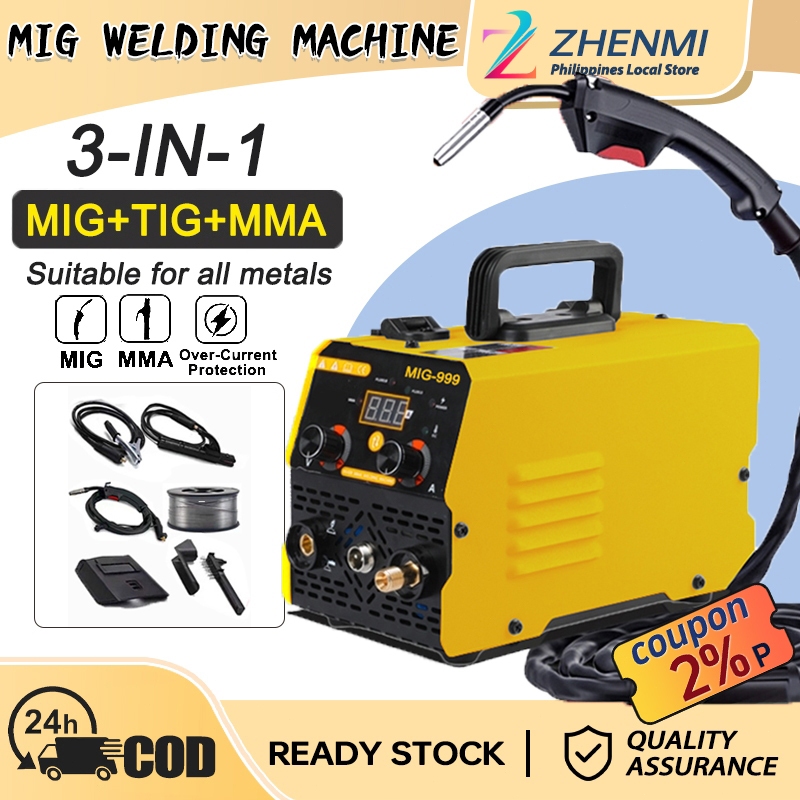 MIG Welding Machine Portable Inverter IGBT Gasless Welder MIG/MMA/TIG 3IN1 ARC Welder | Shopee ...