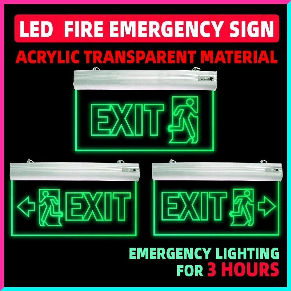 Emegency led light rechargeable emergency exit light fire exit signage ...