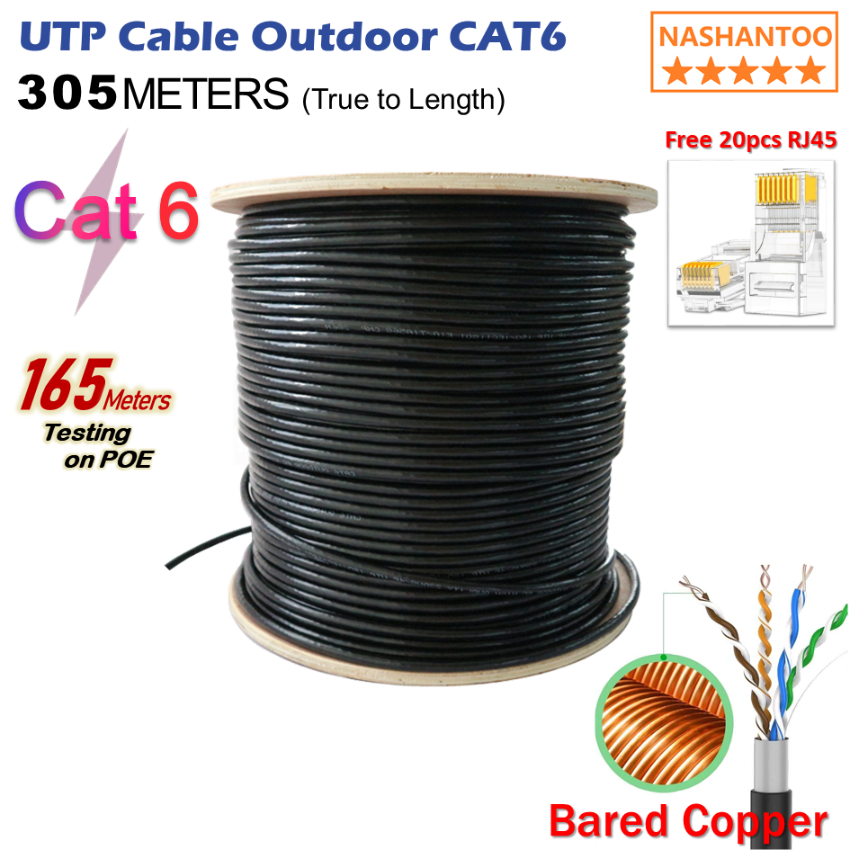 305m CAT6 Pure Copper Outdoor Weatherproof UTP LAN Cable, BC High ...