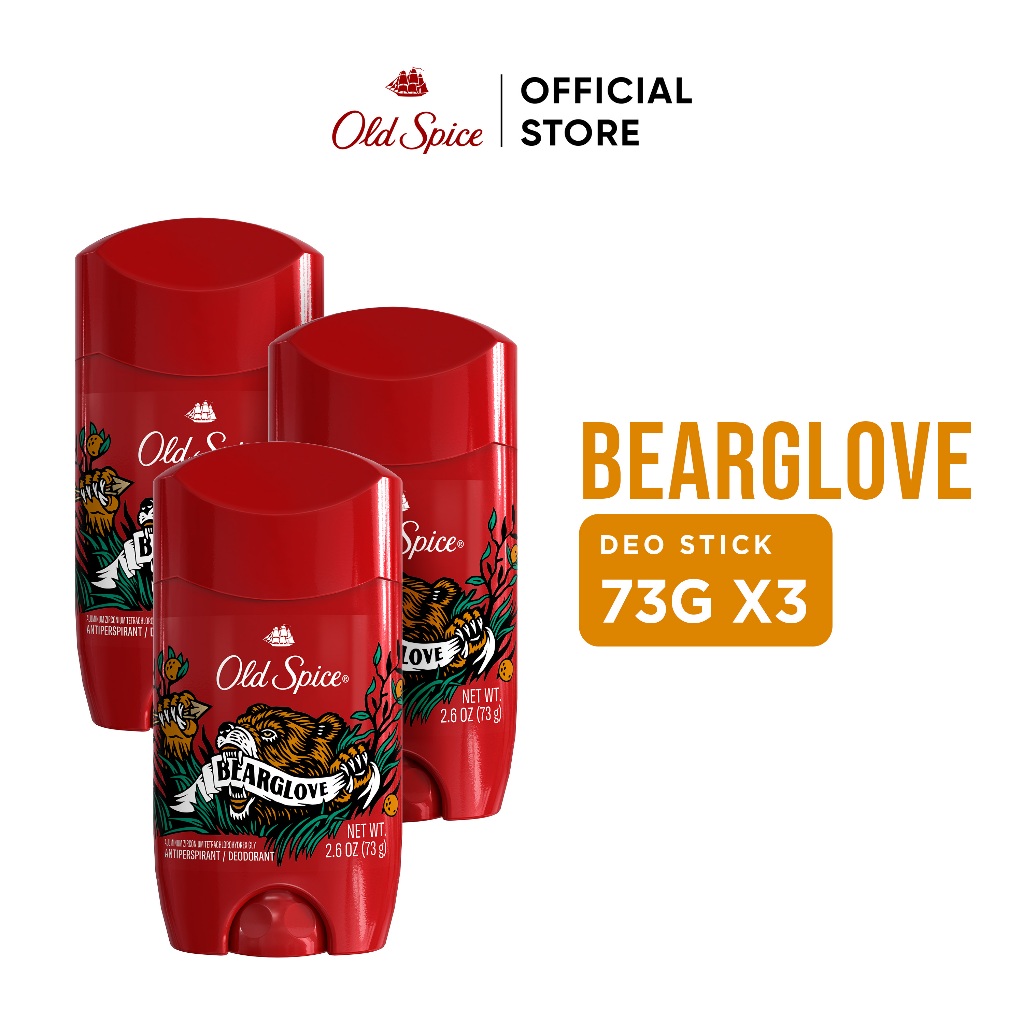 Old Spice Wild Collection Invisible Solid Bearglove Deo Stick (73g) Set of 3 | Shopee Philippines