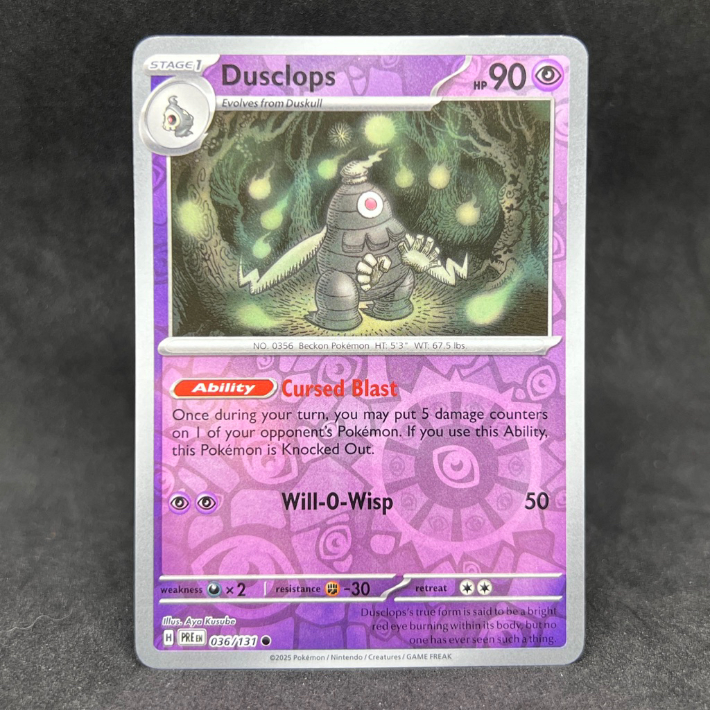 Pokemon TCG Dusclops 036/131 2025 Scarlet & Violet Prismatic Evolutions ...