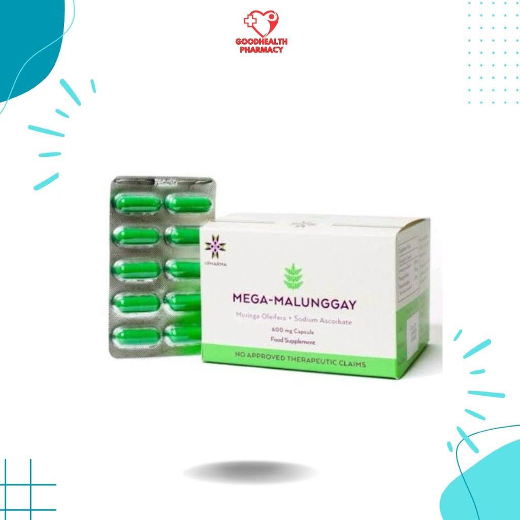MEGA-MALUNGGAY (10pcs) 500 mg Moringa Oleifera + 100 mg Non-Acidic ...
