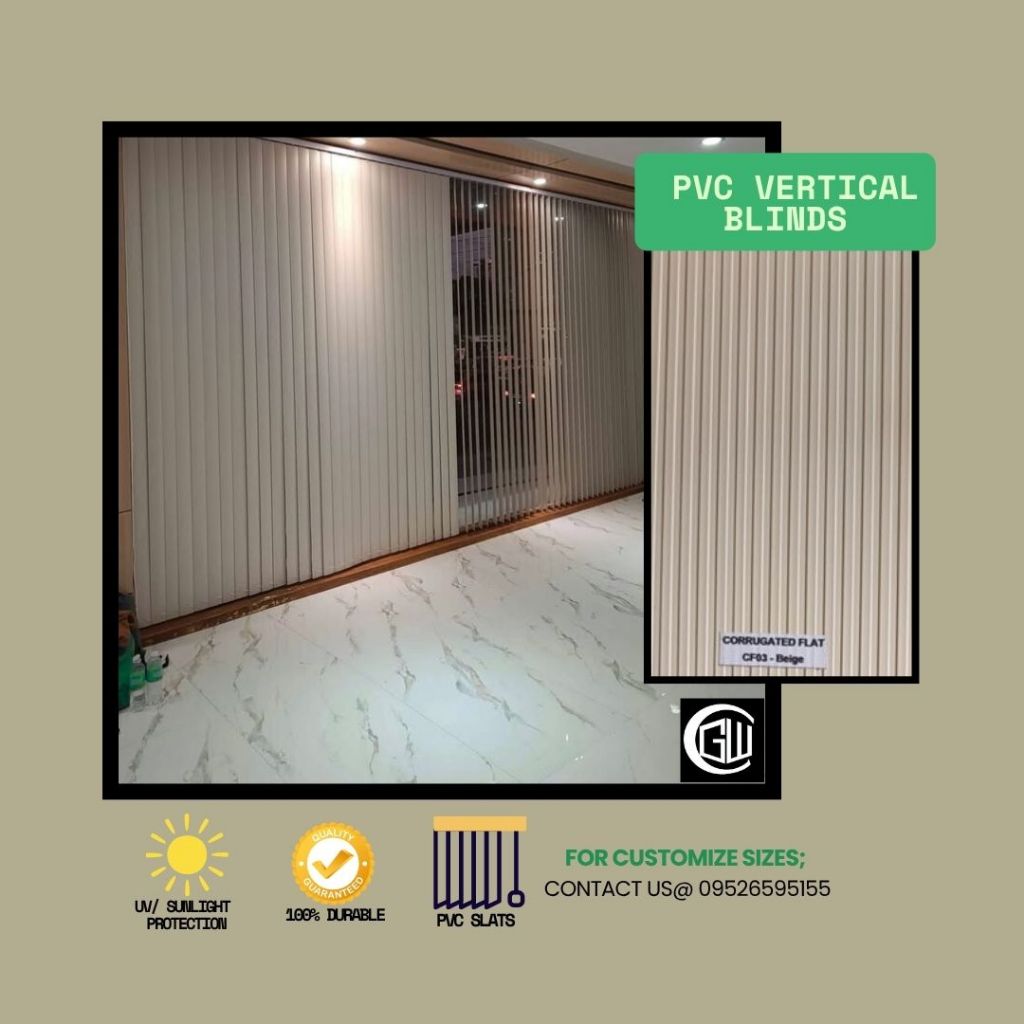 PVC Vertical Blinds (Customizes Sizes) Corrugated Flat window blinds ...