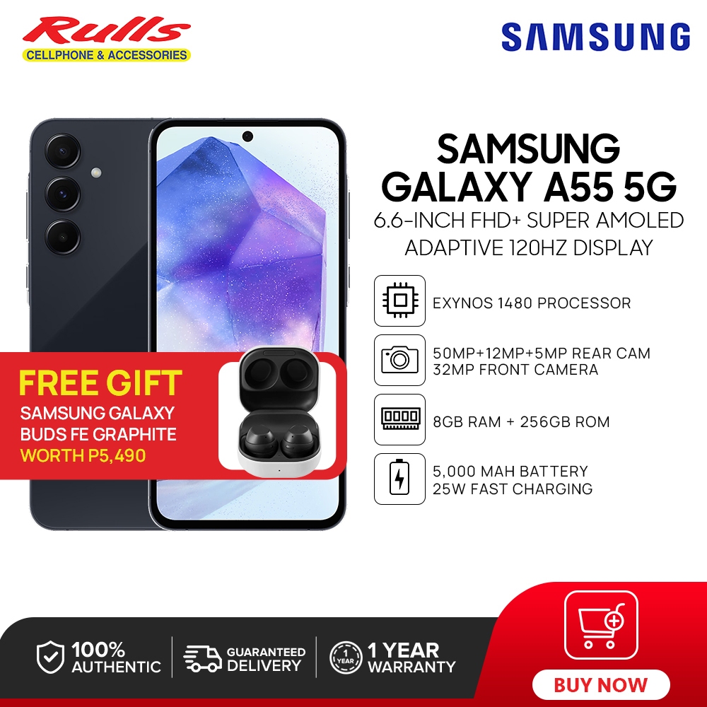 Samsung Galaxy A55 5G Smartphone | 8GB+256GB | Exynos 1480 CPU | 50MP ...