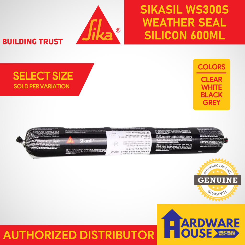ORIGINAL SIKASIL Weather Seal Silicon Sealant Clear, White, Grey, Black ...