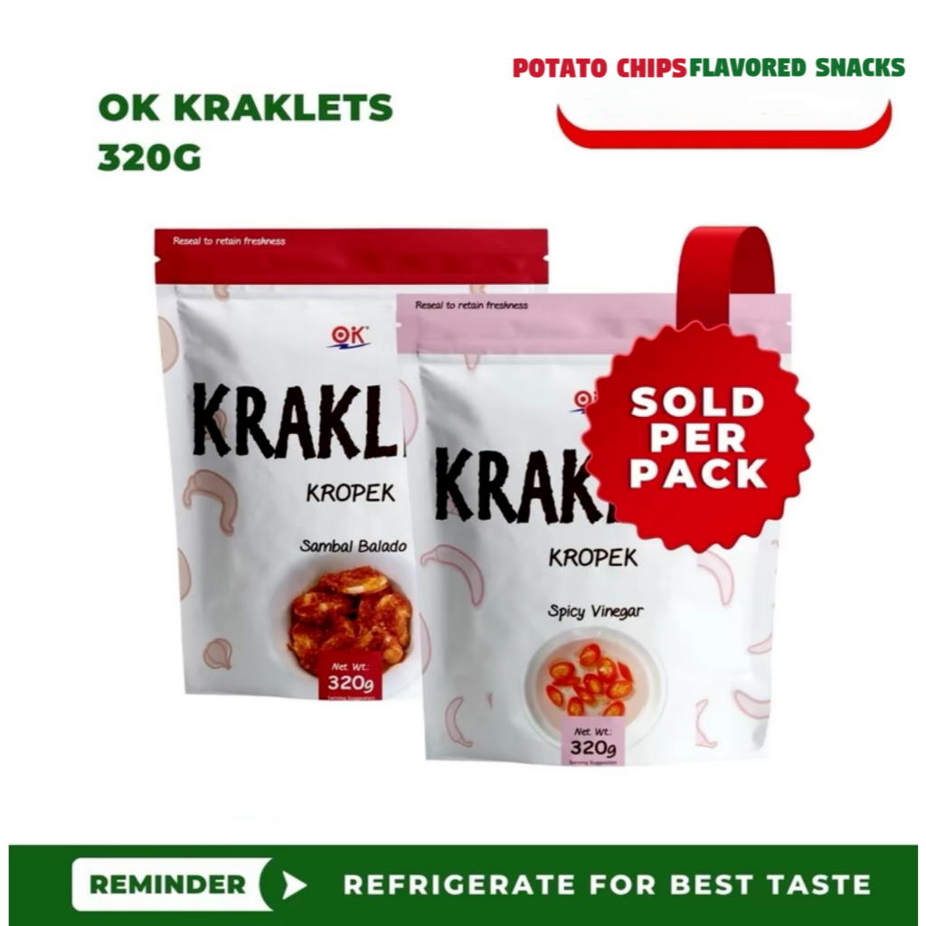 OK Kraklets Kropek potato chips flavored snacks with a variety of ...