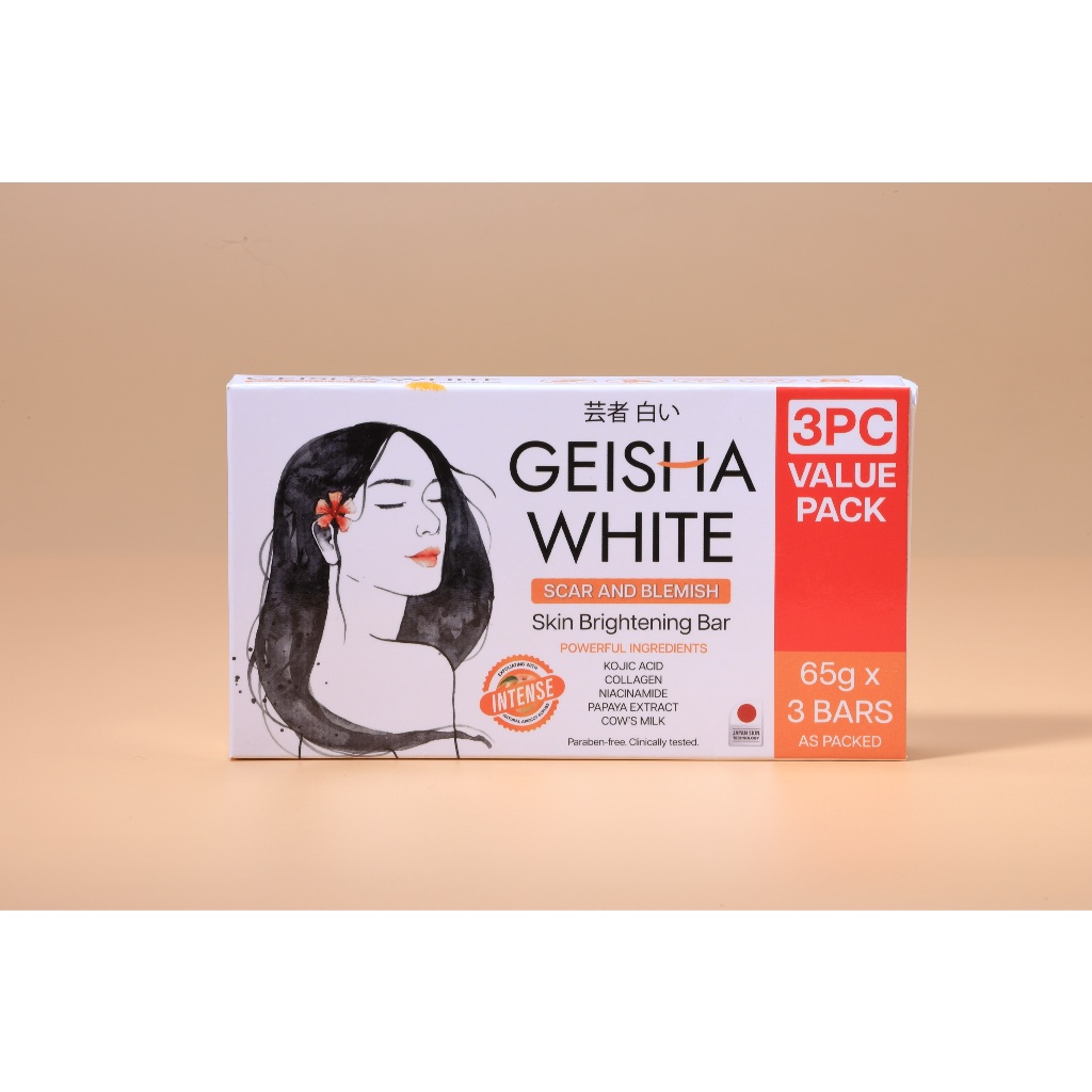 Geisha White Skin Brightening Bar 65g x3 Kojic Collagen Niacinamide ...