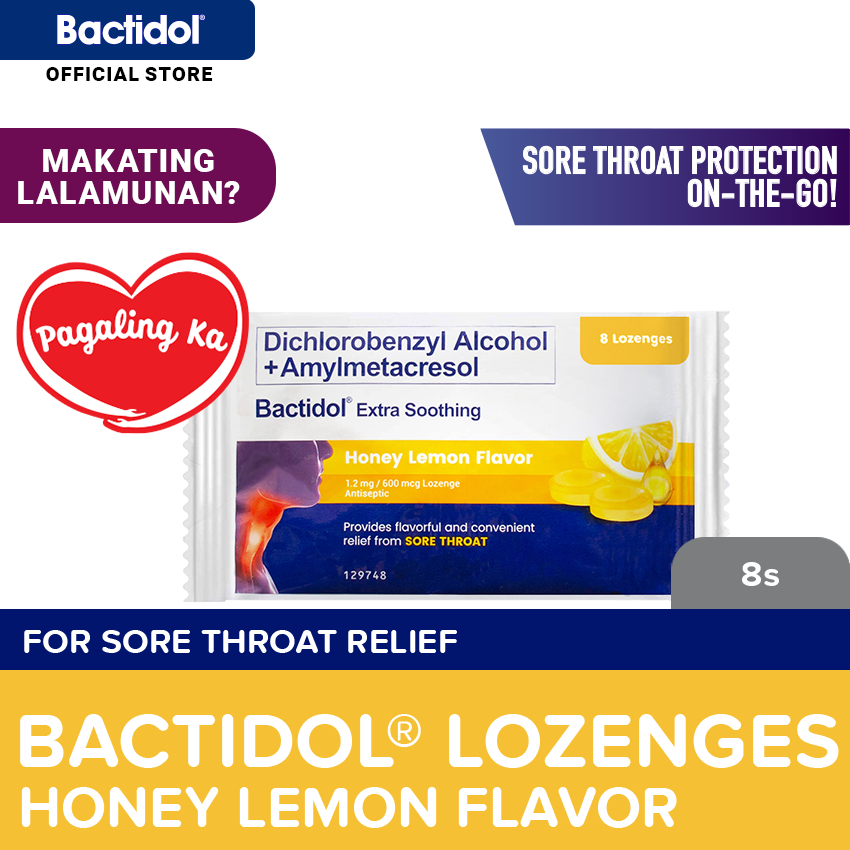 Bactidol Extra Soothing Lozenges Honey Lemon 8s : for sore throat ...