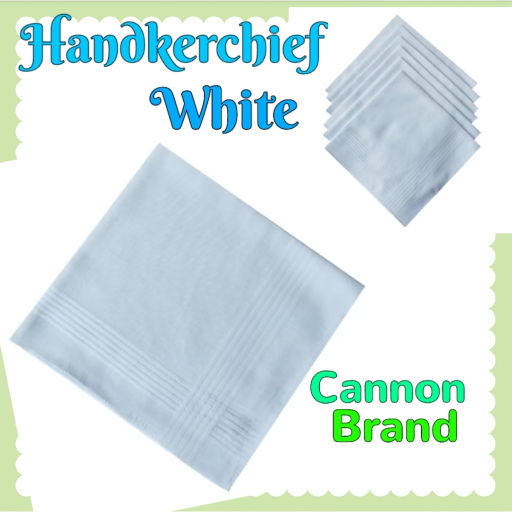 1/3PCS CANNON COTTON HANDKERCHIEF PLAIN WHITE PANYO PUTI | Shopee ...