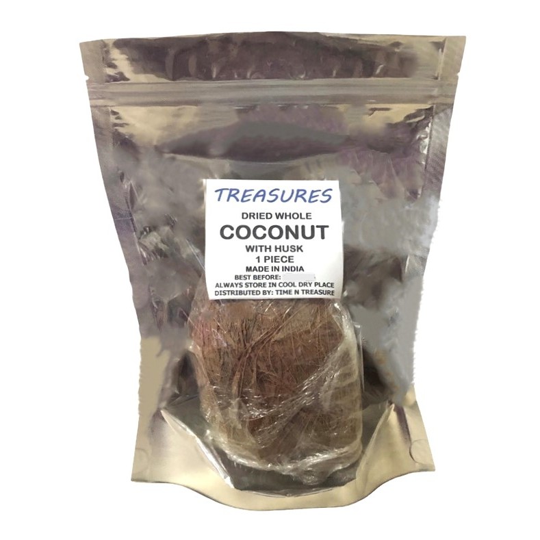 Treasures Coconut With Husk - Dried Whole - Narel/Niyog - 100% Pure ...