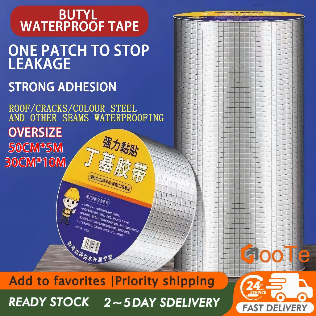 30/50CM Aluminum Foil Butyl Waterproof Tape For roof leak Roof Sealant ...