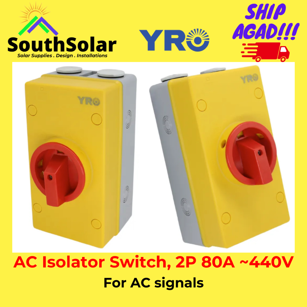 YRO AC ISOLATOR Switch rated 80Amp for Solar Power system YRO Brand ...