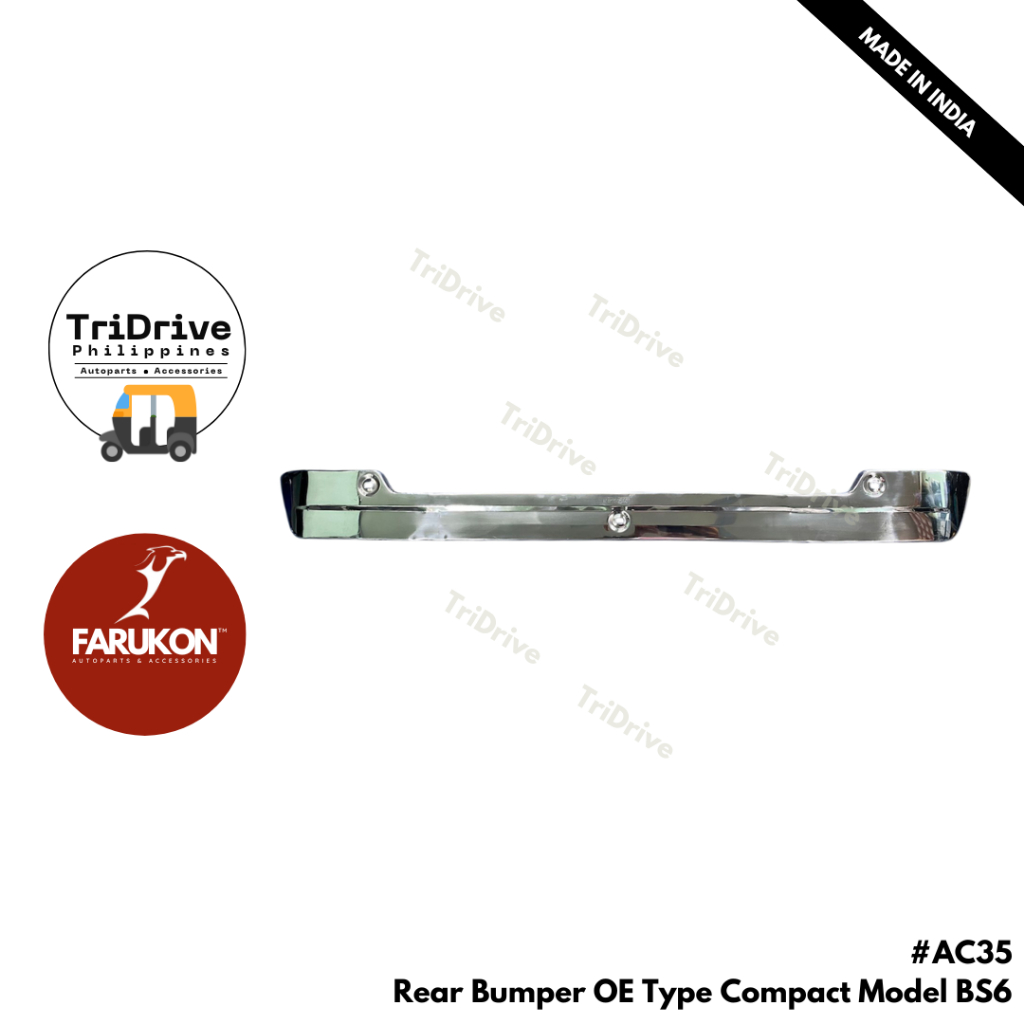 Bajaj RE Rear Bumper OE Type BS6 and BS4 Stainless Steel | Shopee ...