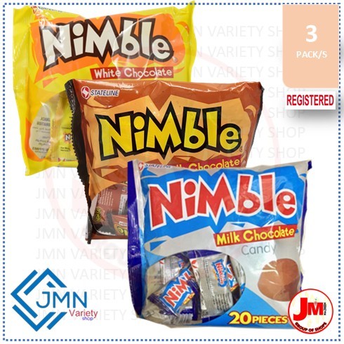 JM FG-0322 | 3 Packs | Nimble Milk Chocolate Candy | White Chocolate ...