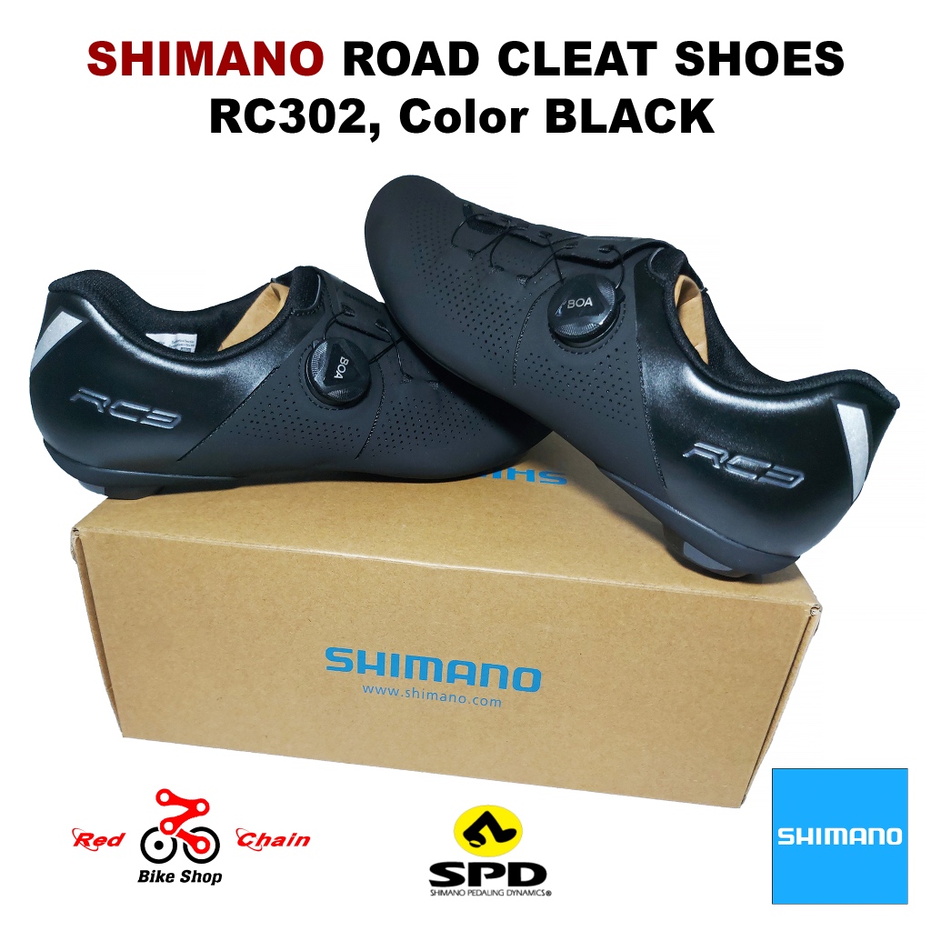 SHIMANO ROAD CLEAT SHOES RC302 Wide Men, Color BLACK, NEW MODEL ...