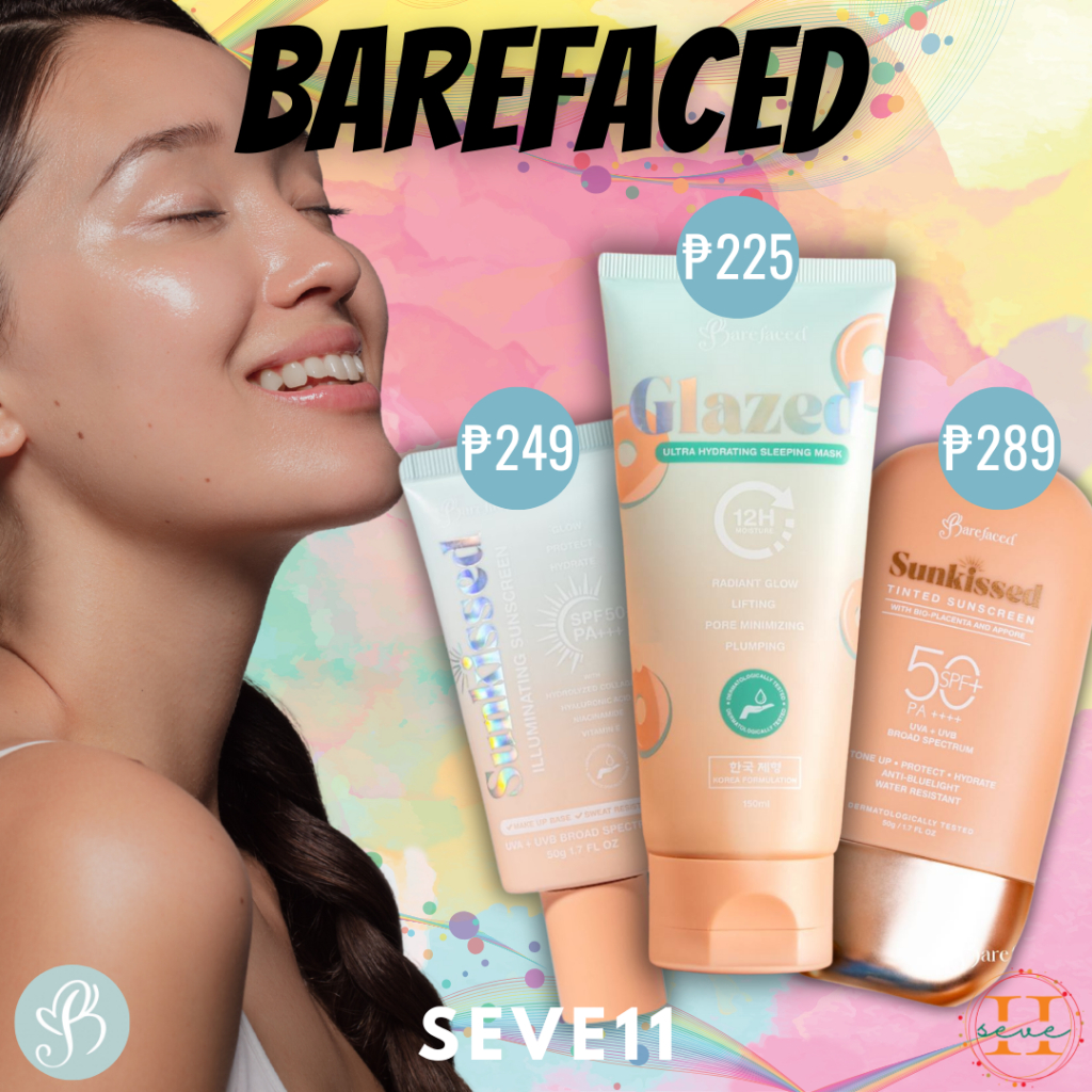 Barefaced - Glazed (Ultra Hydrating Sleeping Mask) and Sunkissed SPF50 ...
