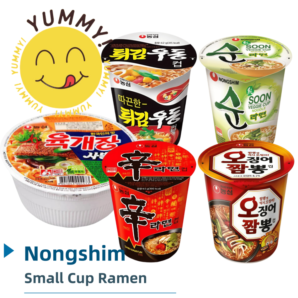 NONGSHIM Shin Ramen Small Cup - Yukgaejang/Champong/Tempura Udon/Soon ...