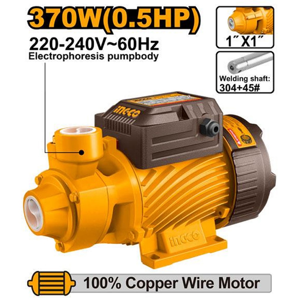 INGCO Water Pump 370W Transfer Pump For Home & Farm VPM37068-5 IPT ...