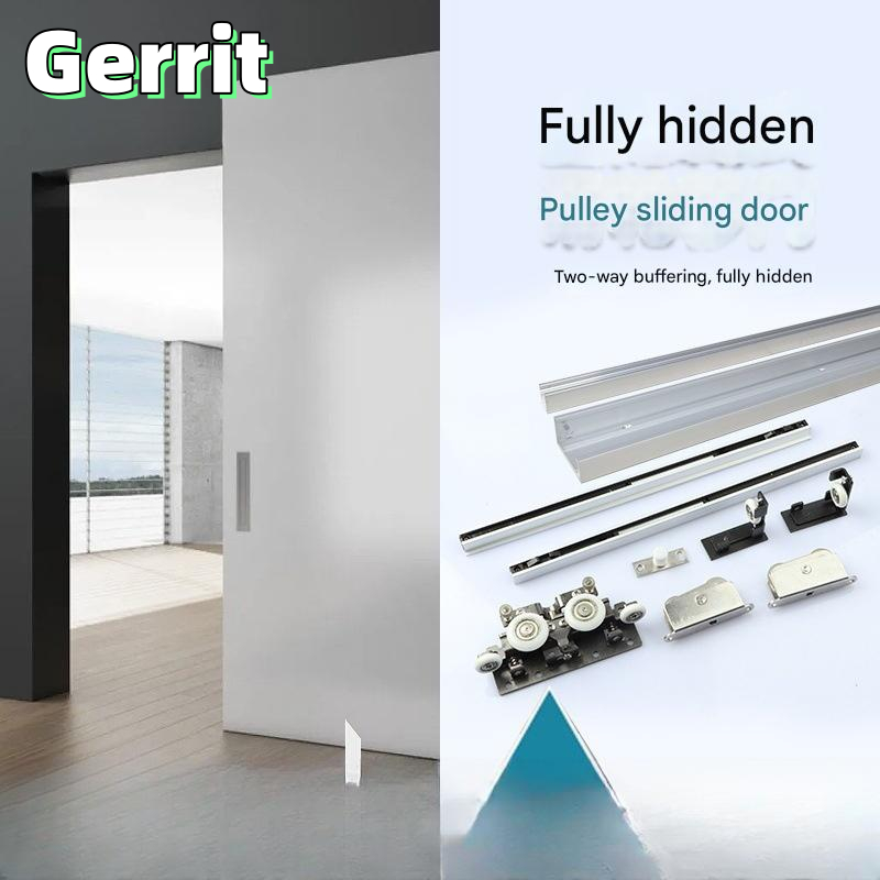 Floating Back Hidden Sliding Door Rail Set Ghost Concealed Soft Close ...