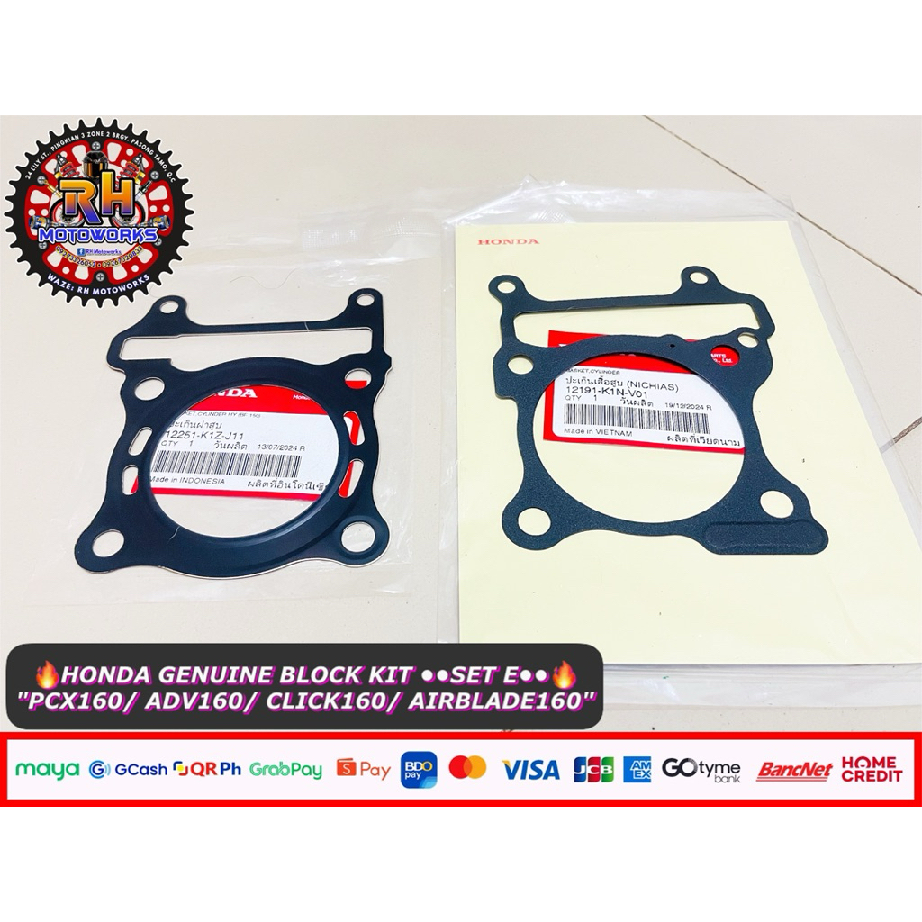 PCX160/ ADV160/ CLICK160/ AIRBLADE160 HONDA GENUINE HEAD & BASE GASKET ...