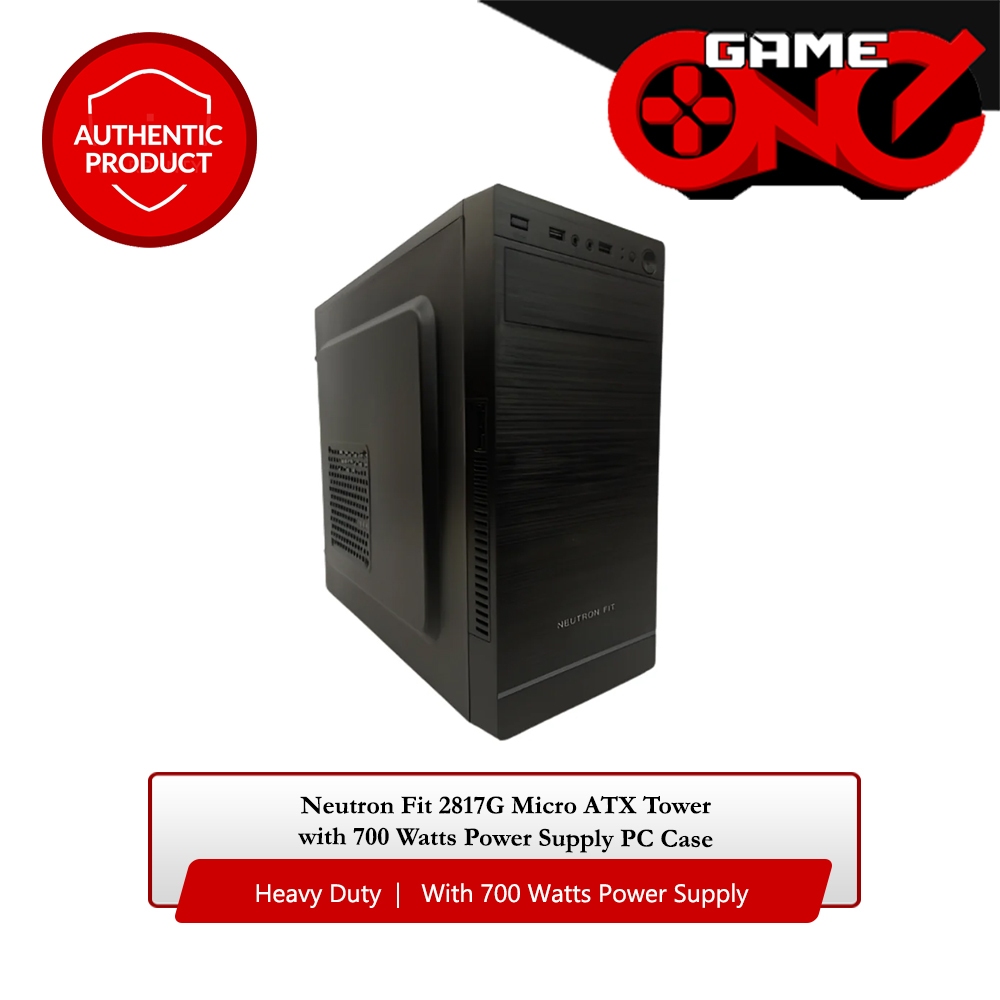 Neutron Fit 2817G Micro ATX Tower with 700 Watts Power Supply PC Case ...