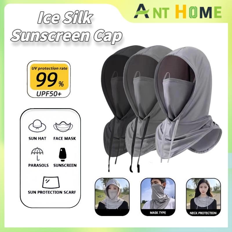Ice Silk Sunscreen Cap UV Resistant Outdoor Full Face Mask Sun ...